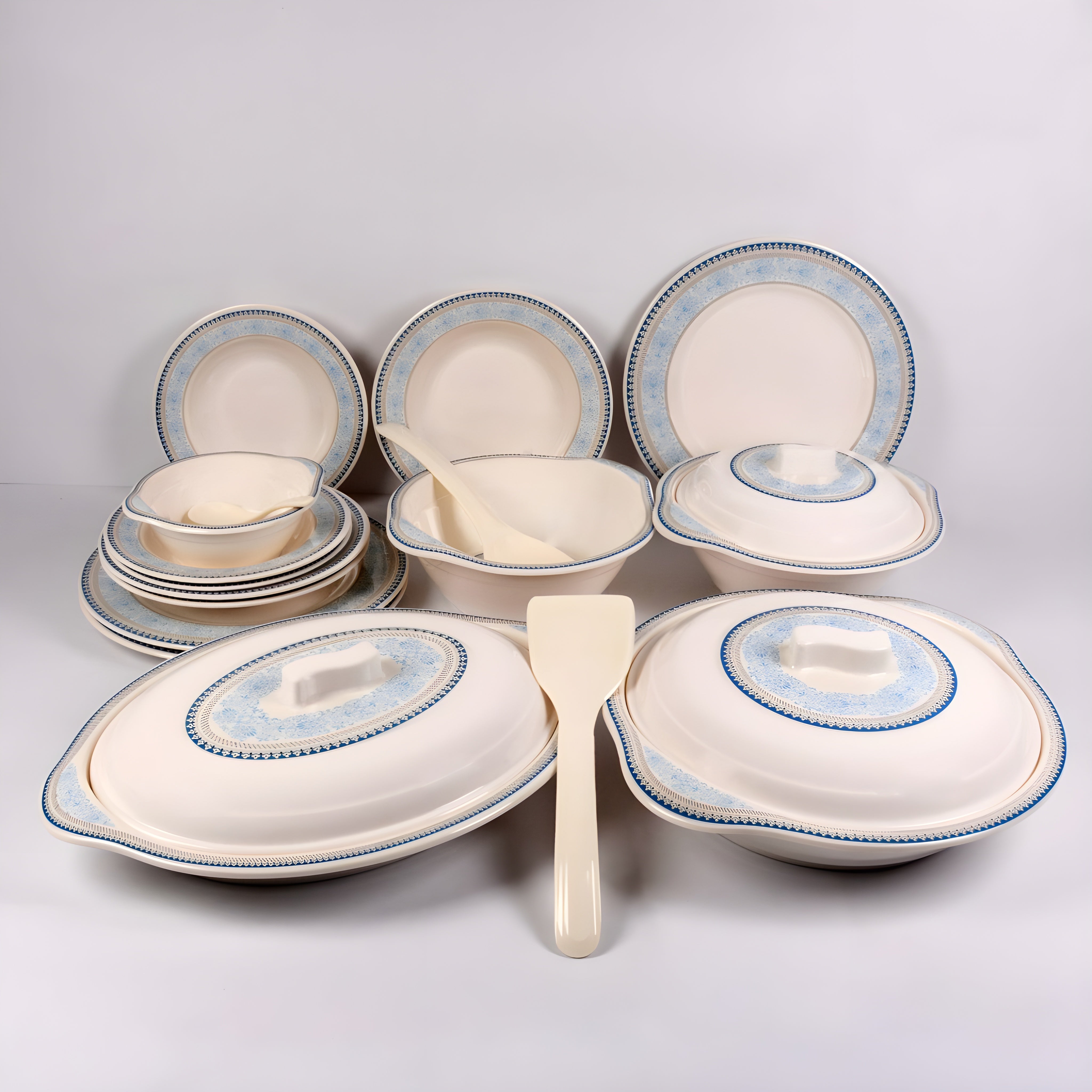 Majestic Luxury Crystal Coated Dinner Ware 72 Pcs Dinning Set - 8 Pers ...