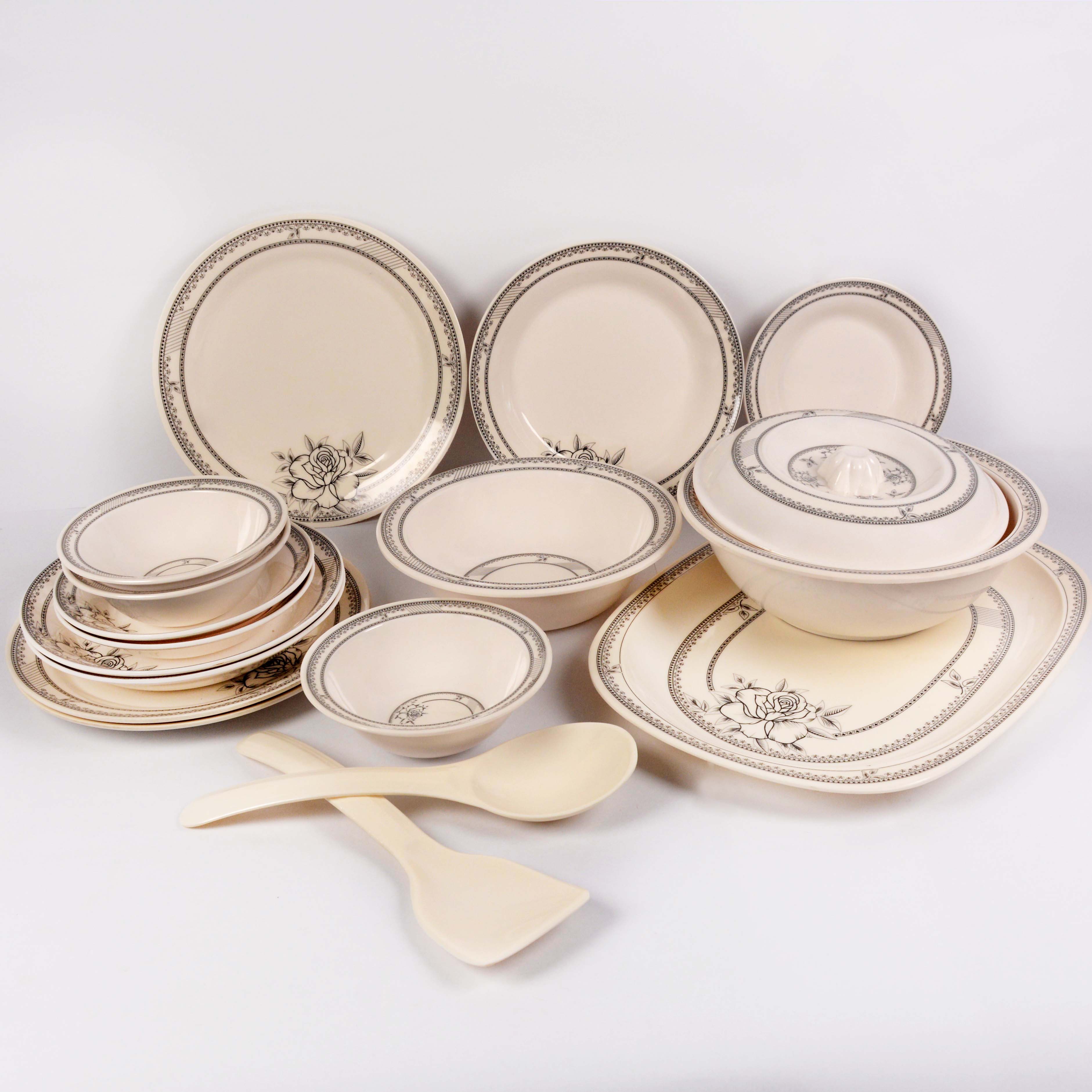 Majestic Luxury Crystal Coated Dinner Ware 36 Pcs Dinning Set - 6 Pers ...