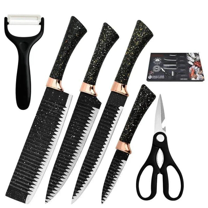 Zepter Best Quality white and Black 6 Pieces Knife Set- Stainless Stee ...